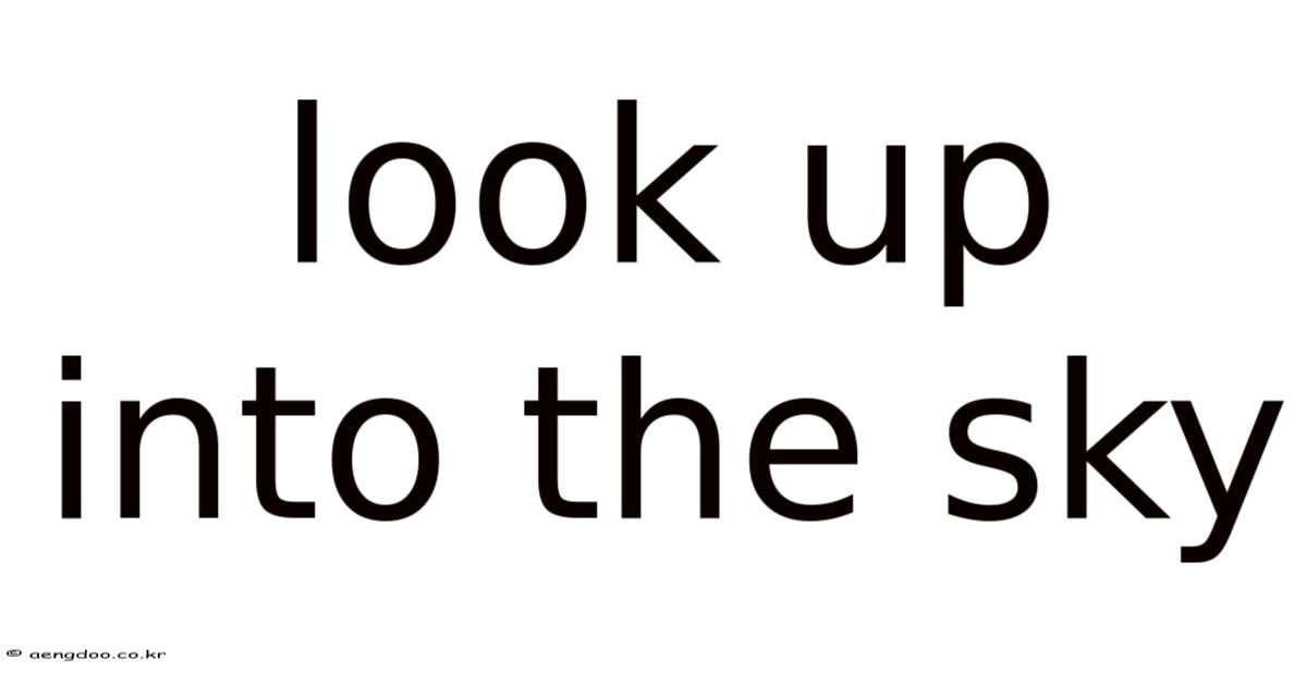 Look Up Into The Sky